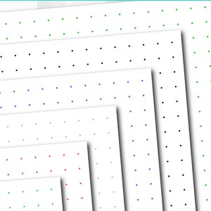 Dot Grid Paper Bundle, Printable, Fillable 6 Colors, (sizes: A4, A5 ...