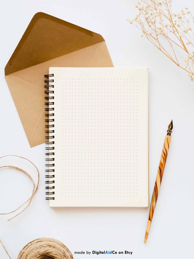 Dot Grid Paper Bundle, Printable, Fillable 6 Colors, (sizes: A4, A5 ...