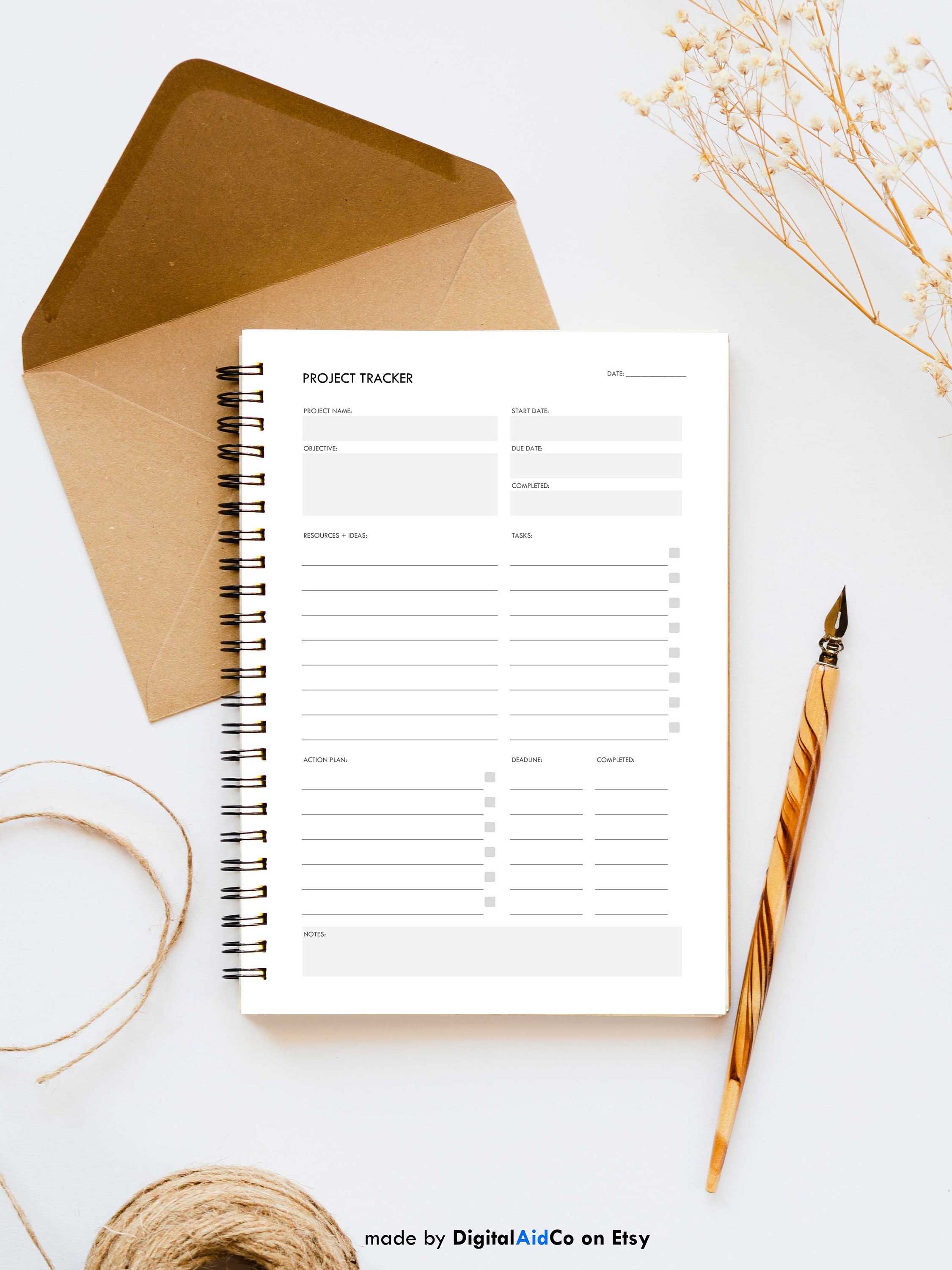 Project Tracker Organizer, Printable, Goal Planner, Productivity ...