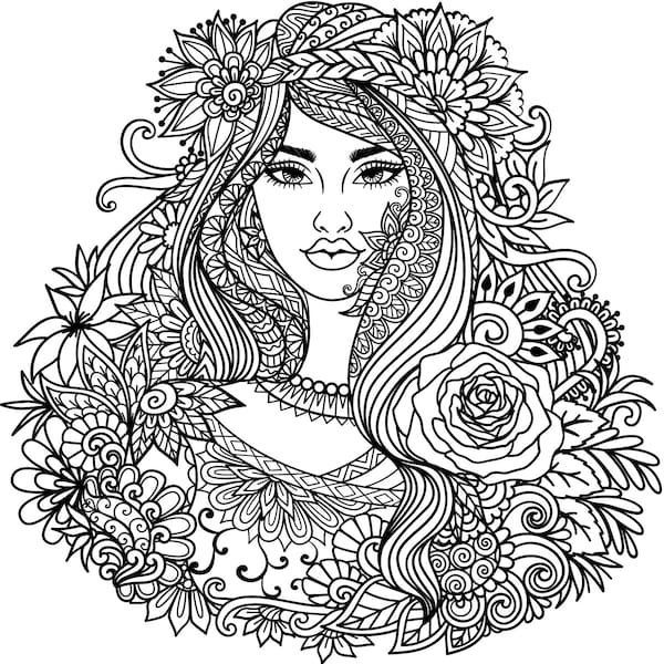Persephone Coloring Page - Etsy