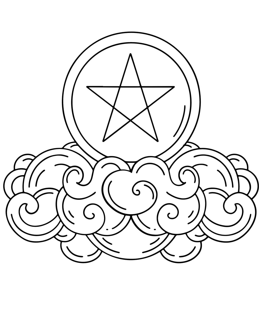 Pentacle Coloring Pages Sketch Coloring Page
