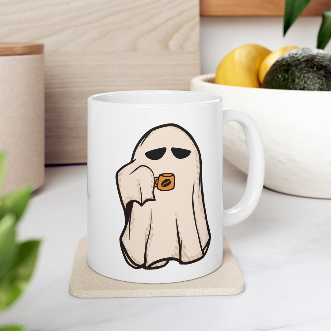 Cute Ghost Mug, Cute Ghost Mug, Halloween Ghost Mug, Ceramic Mug ...