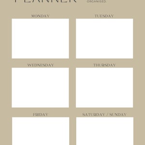 5 Color Weekly Planner Printable, Minimalist Weekly Schedule, Week at a ...