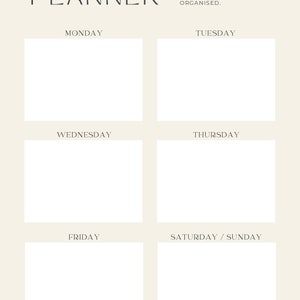 5 Color Weekly Planner Printable, Minimalist Weekly Schedule, Week at a ...