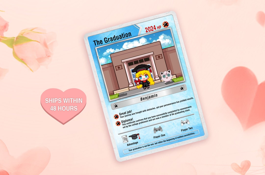 Pokemon Graduation Commemorative Card, Custom Pokemon Graduation Gift ...