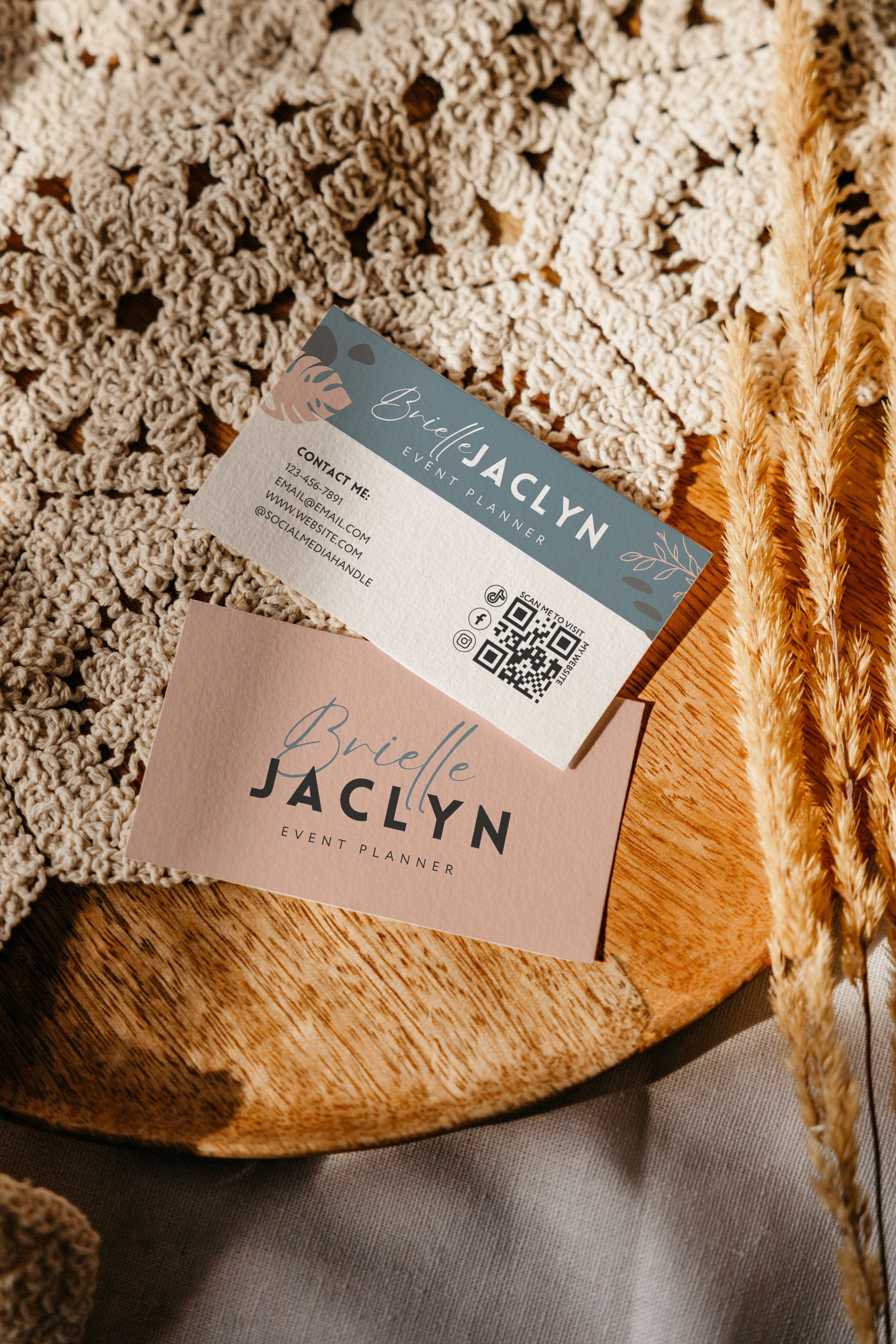 Printable Business Card, QR Code Business Card, Trendy Business Card ...