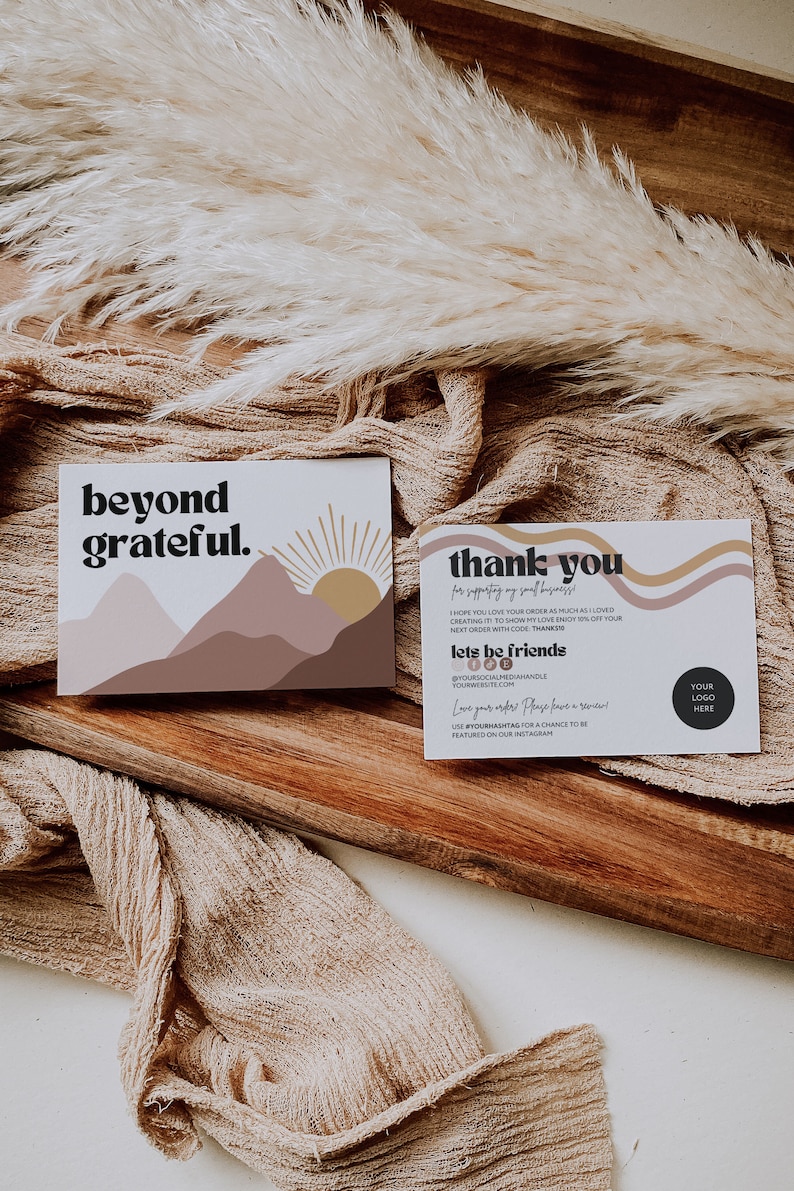 Tarjetas de agradecimiento imprimibles Plantilla empresarial - Etsy México