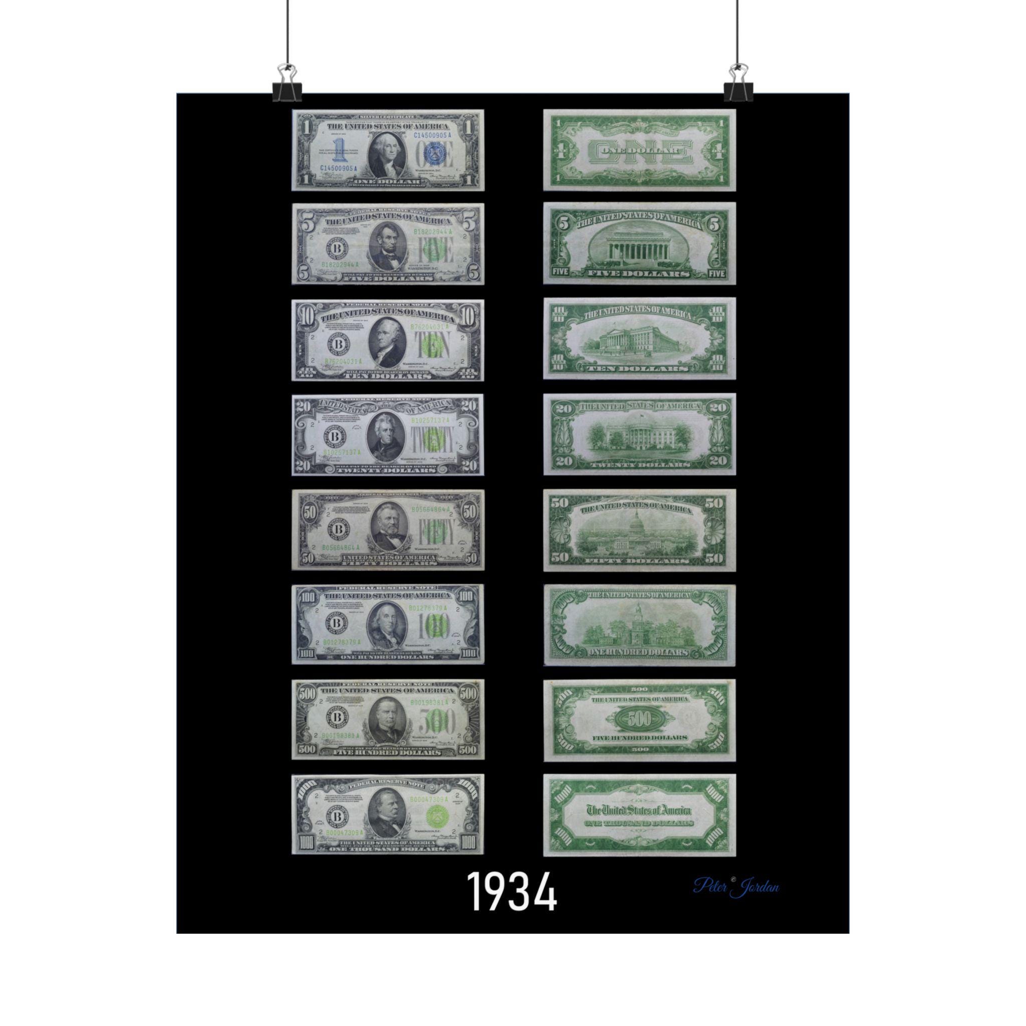Posters 1934 Selected Denominations - Etsy