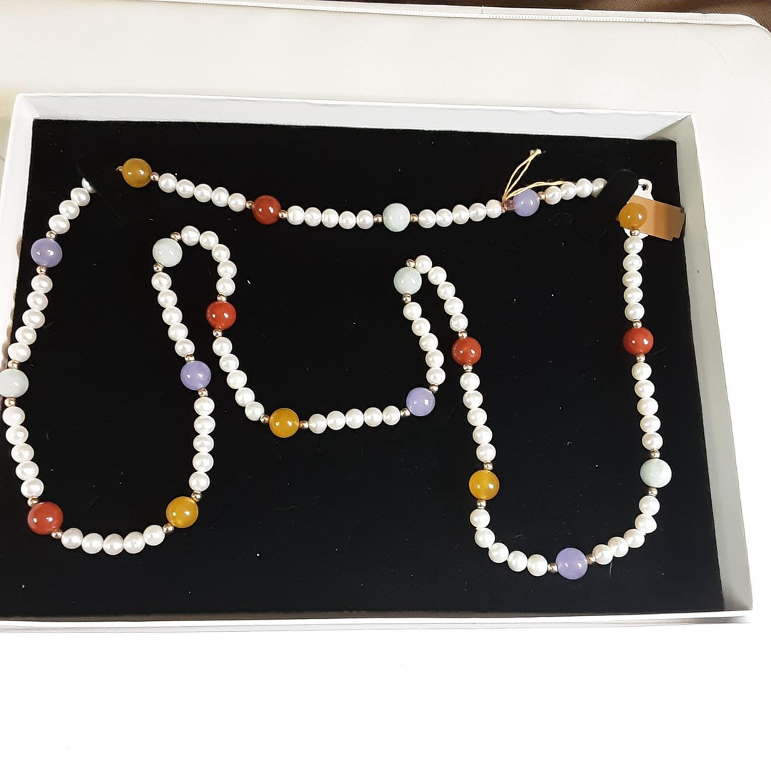 Multi Colored Jade Necklace - Etsy
