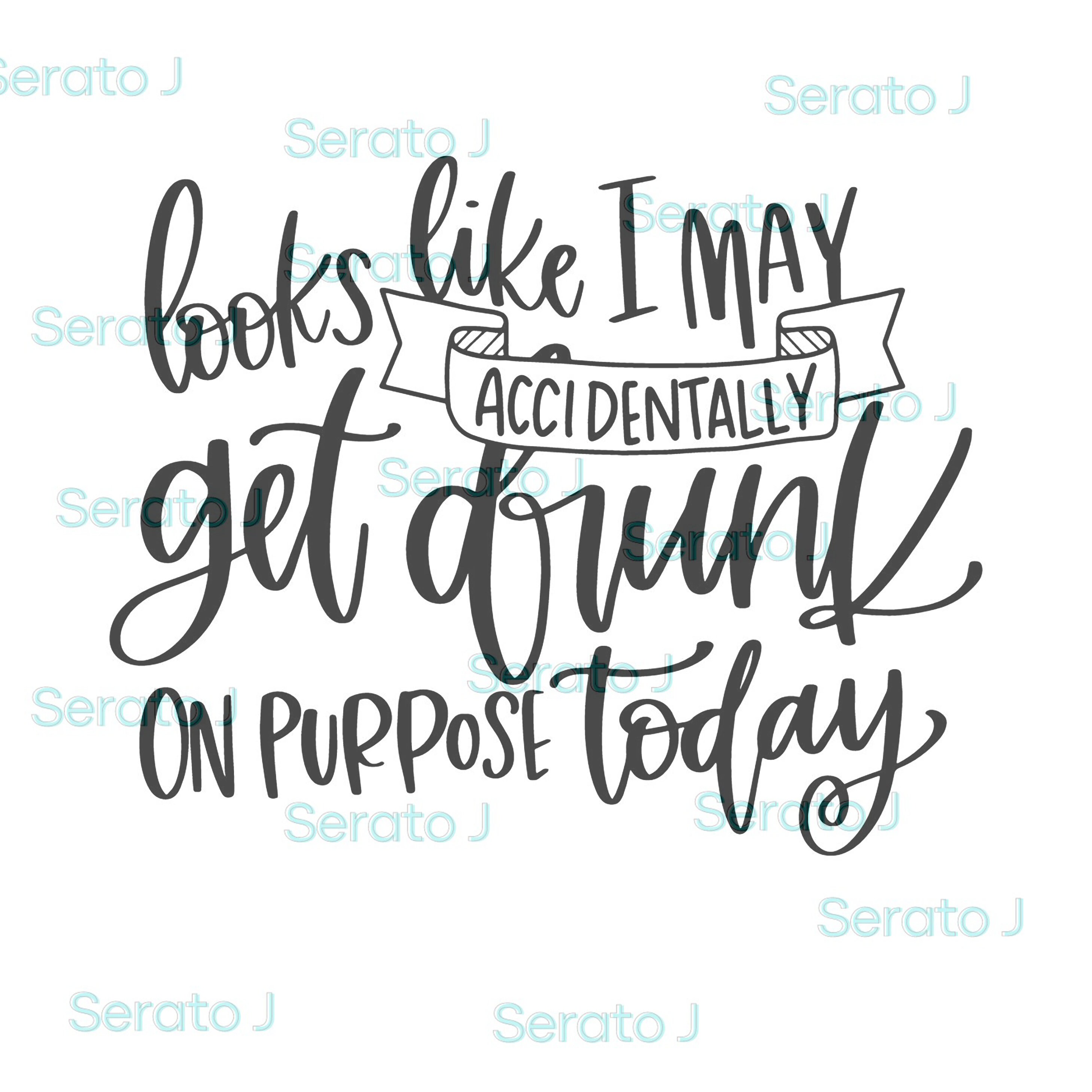 Accidentally Drunk on Purpose SVG, PDF Cut File, File for Cricut ...