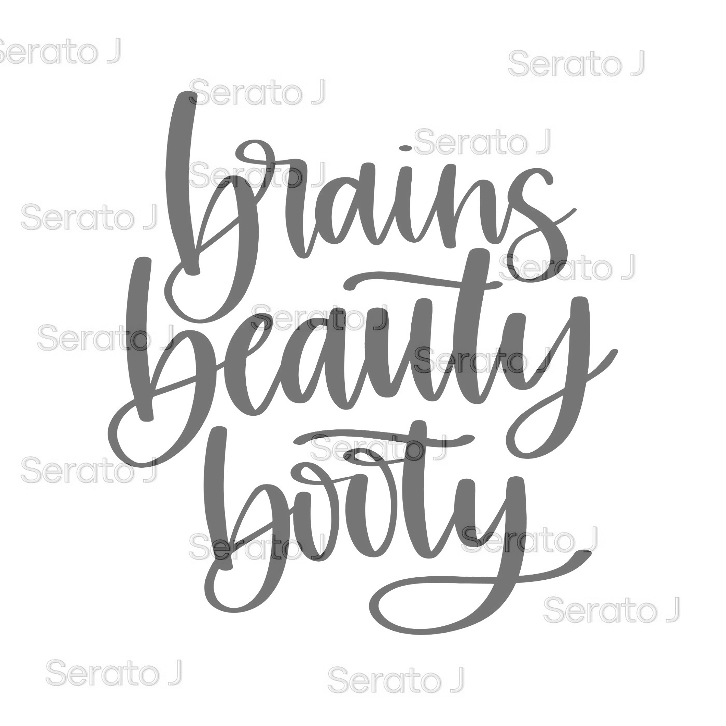 Brains Beauty Booty SVG, PNG Cut File, File for Cricut, Silhouette ...