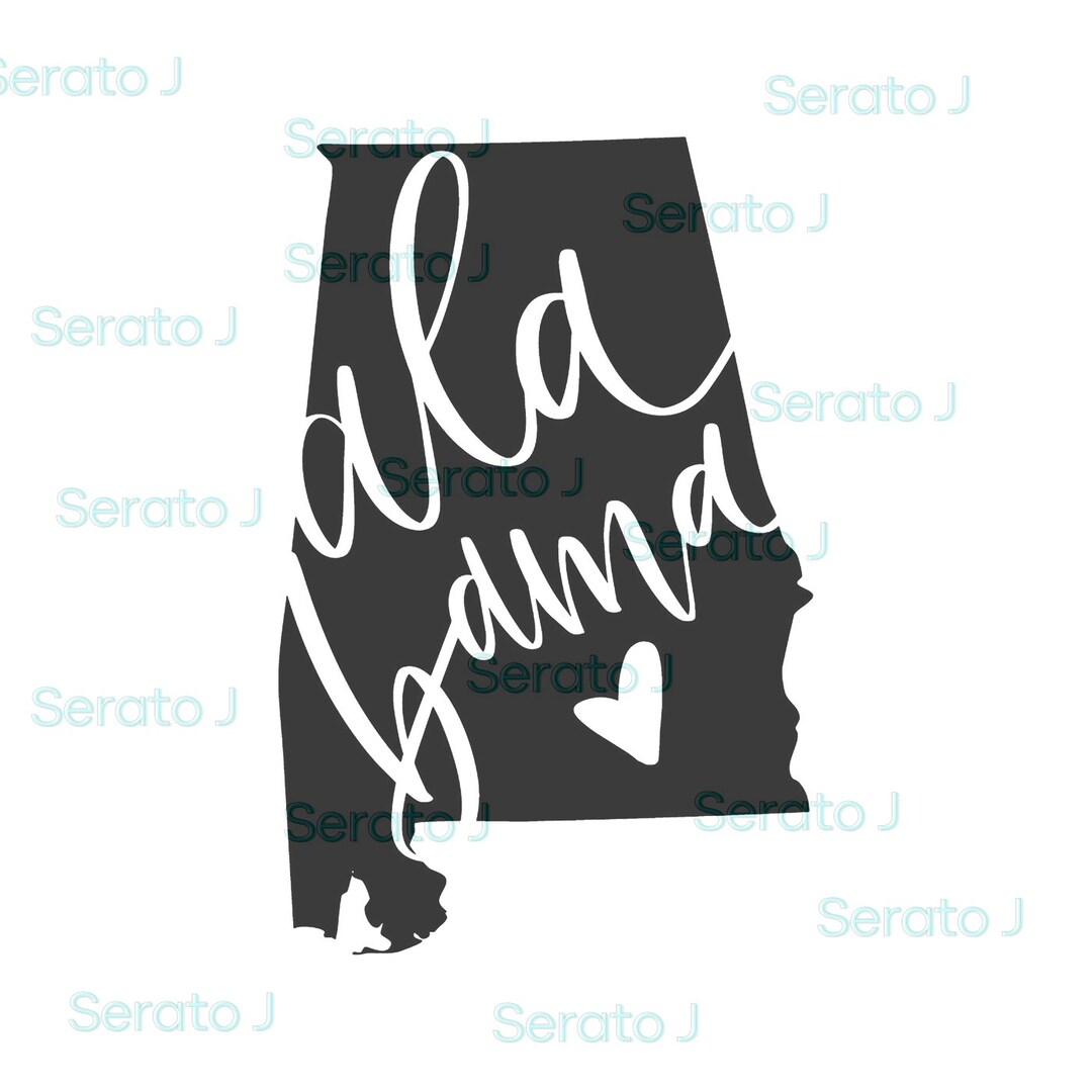 Alabama Heart SVG, PNG Cut File, File for Cricut, Silhouette,digital ...