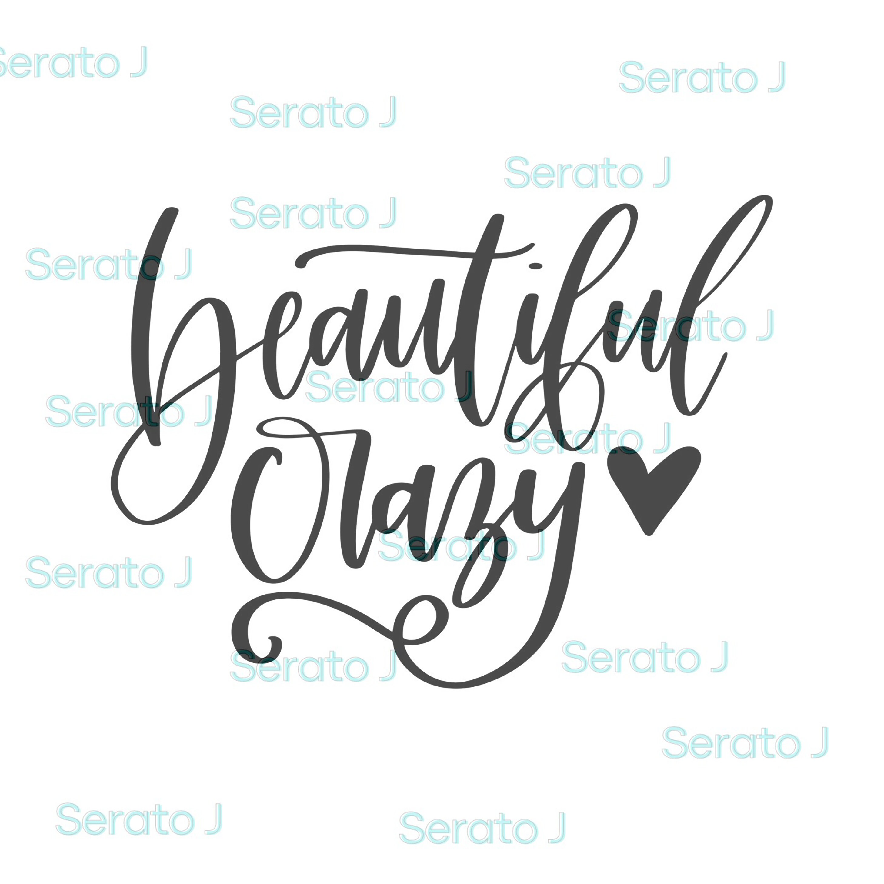 Beautiful Crazy SVG, PNG Cut File, File for Cricut, Silhouette,digital ...