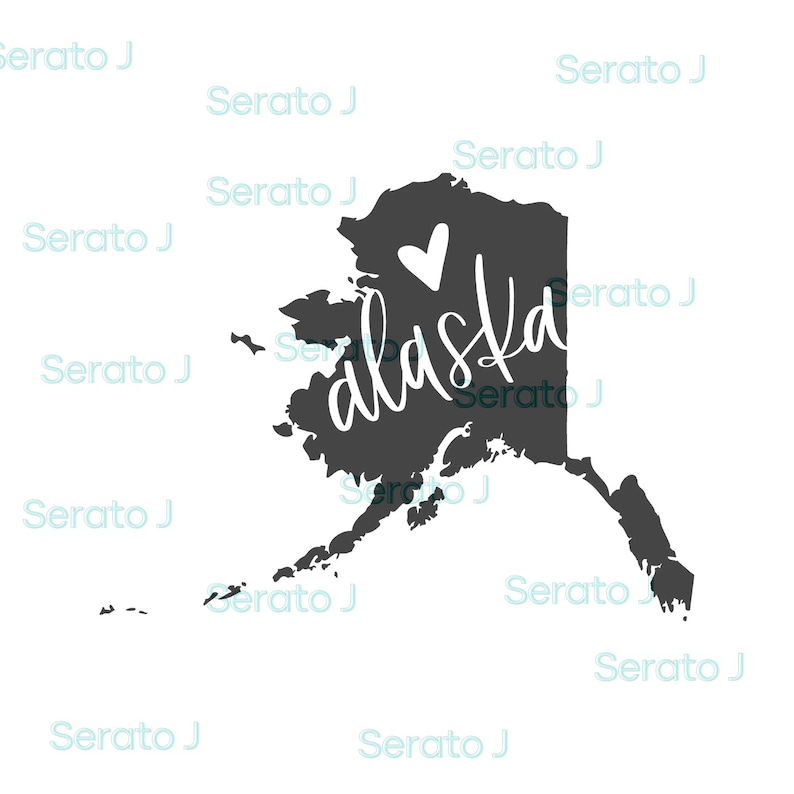 Alaska Heart SVG, PNG Cut File, File for Cricut, Silhouette,digital ...