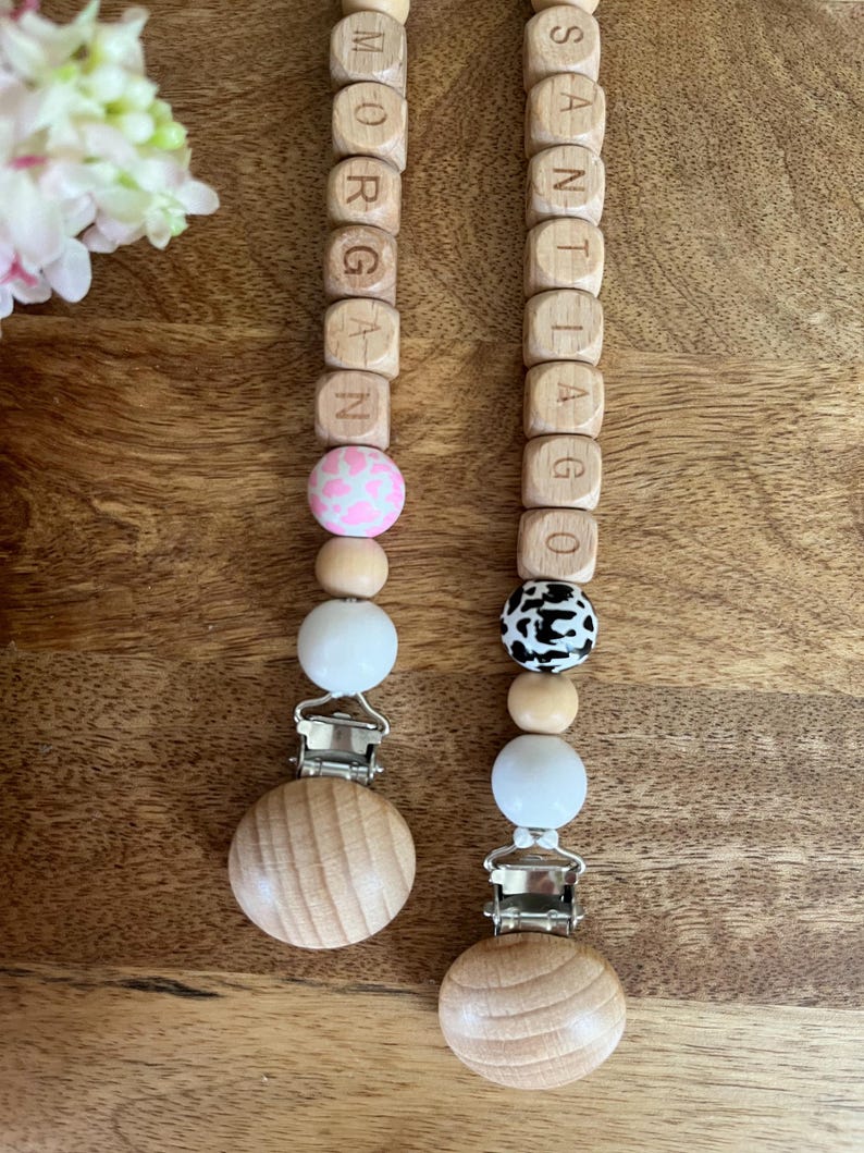 Cow Print Pacifier Clip, Custom Farm Pacifier, Animal Print Pacifier ...