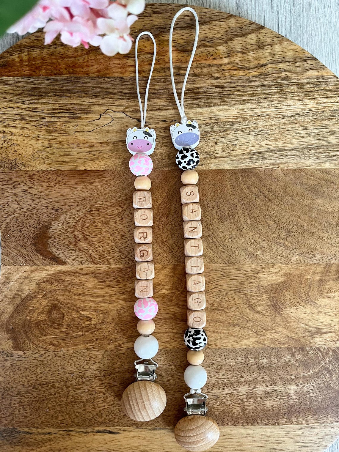 Cow Print Pacifier Clip, Custom Farm Pacifier, Animal Print Pacifier ...