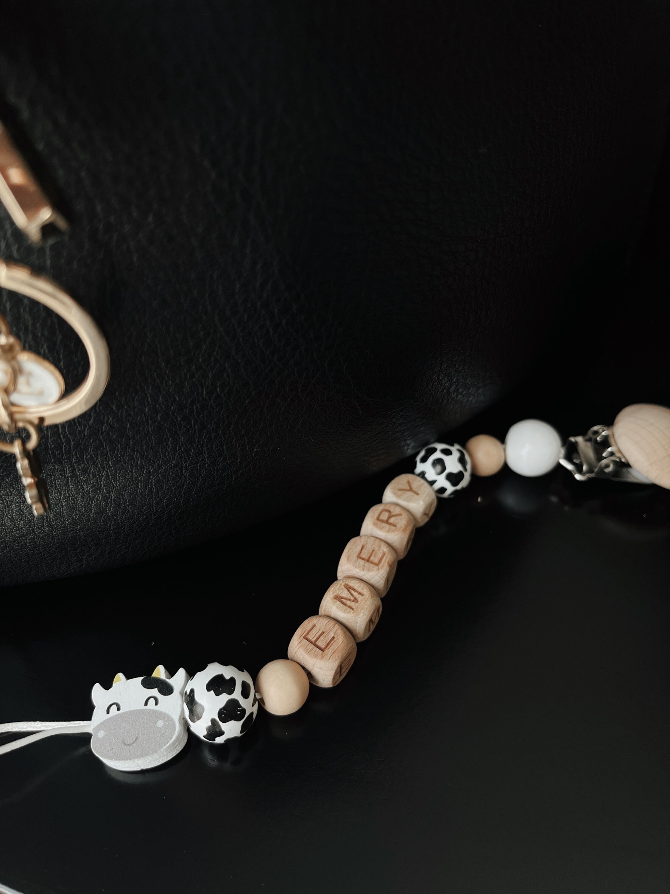 Cow Print Pacifier Clip, Custom Farm Pacifier, Animal Print Pacifier ...