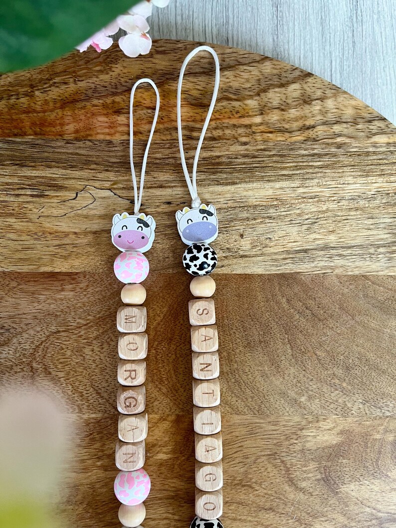 Cow Print Pacifier Clip, Custom Farm Pacifier, Animal Print Pacifier ...