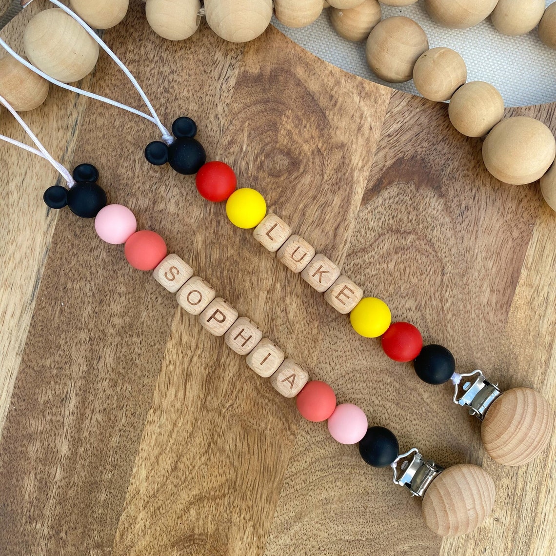 Mickey Mouse Pacifier Clip, Custom Mickey Pacifier, Minnie Mouse ...