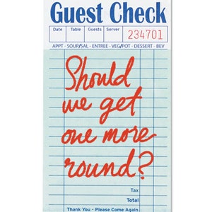 Guest Check Poster One More Round Poster Wall Art Print - Etsy