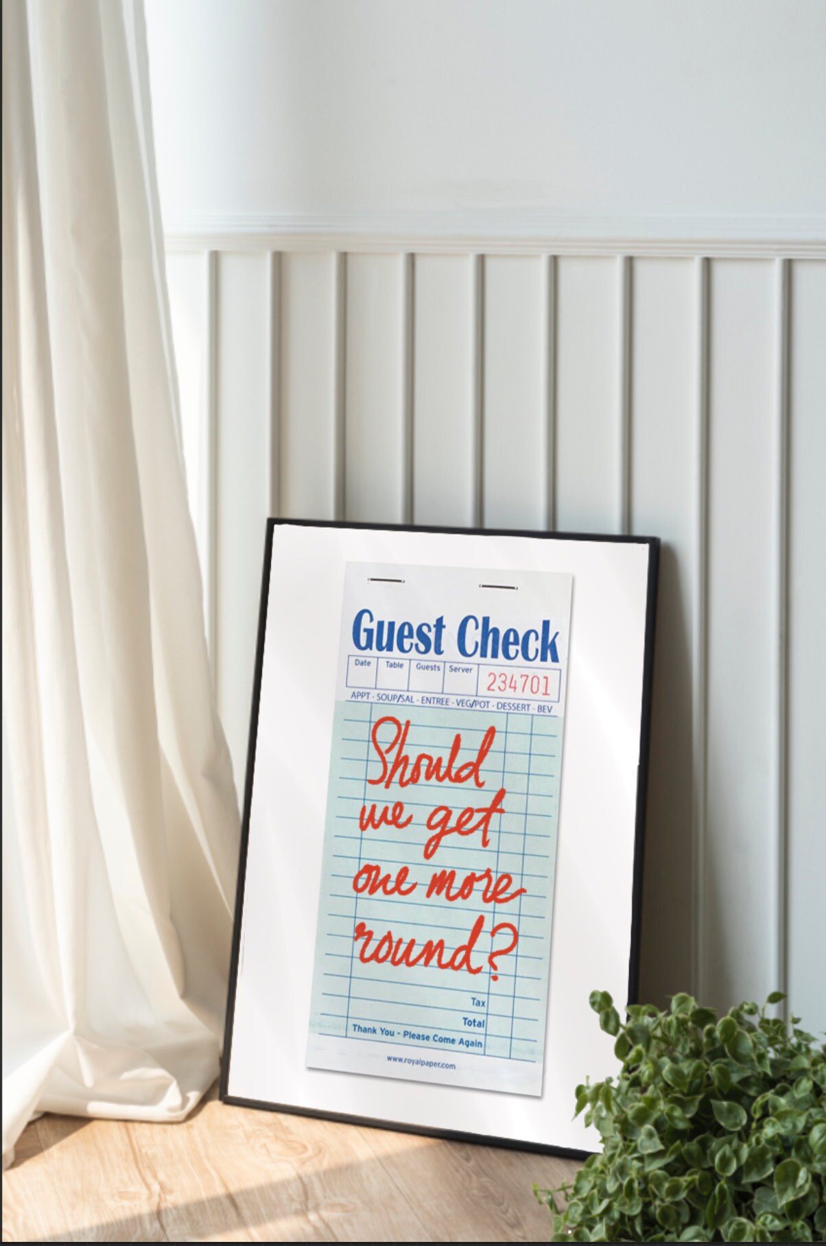 Guest Check Poster One More Round Poster Wall Art Print - Etsy