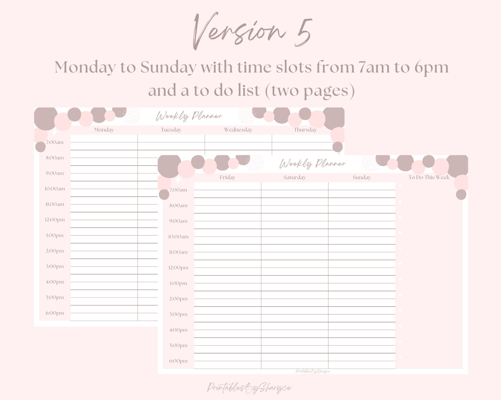 Weekly Planner Printable | Aesthetic Design | Landscape | Instant ...