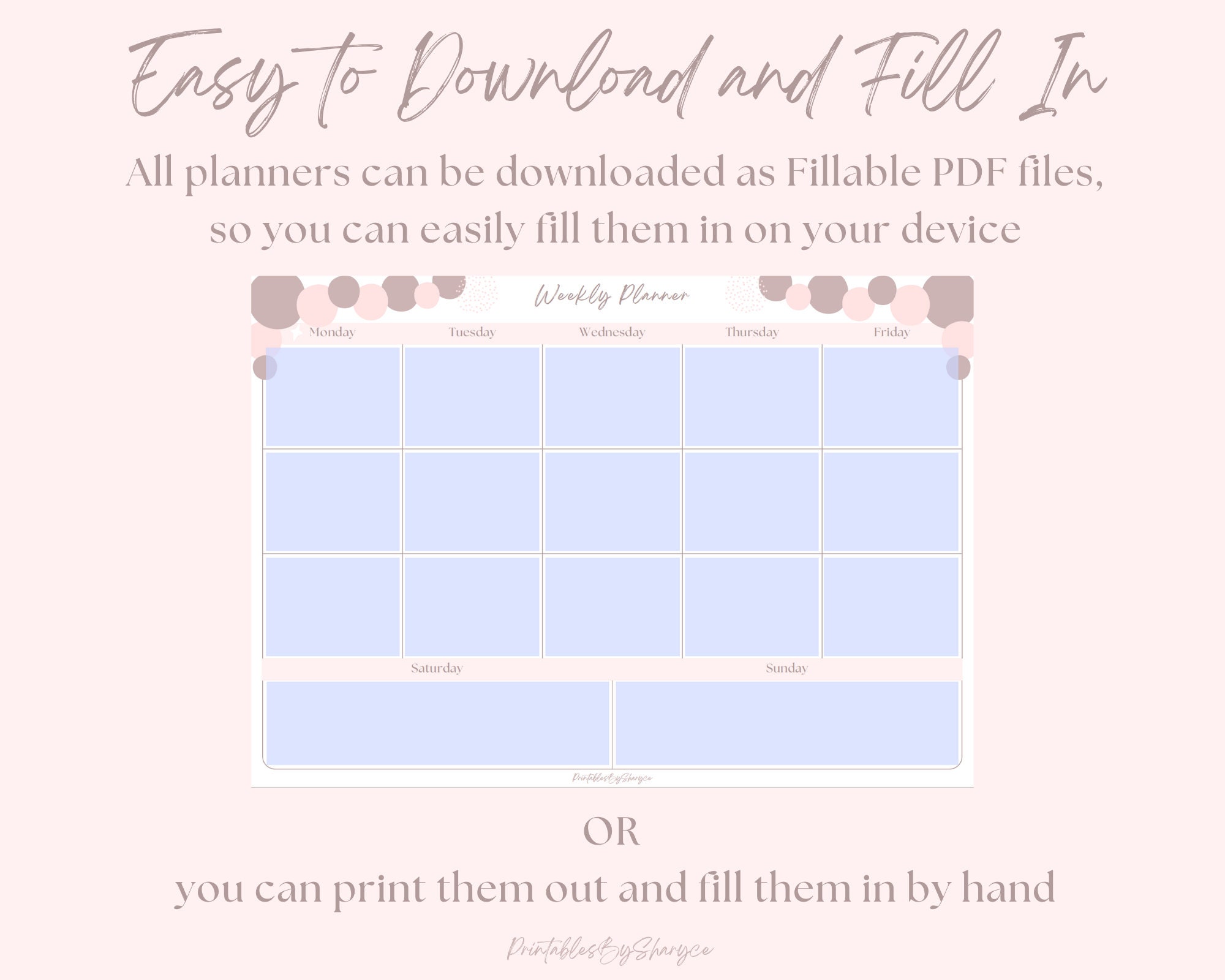 Weekly Planner Printable Aesthetic Design Landscape Instant Download A4 ...