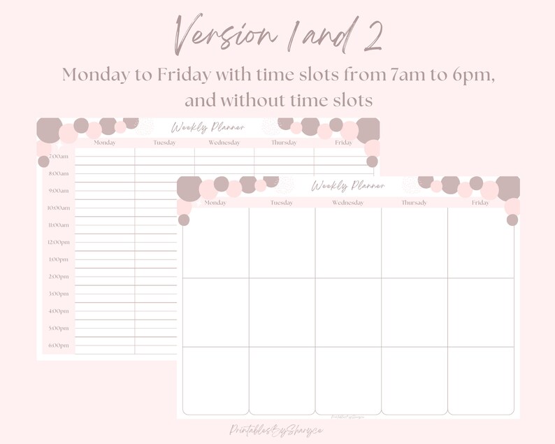 Weekly Planner Printable | Aesthetic Design | Landscape | Instant ...