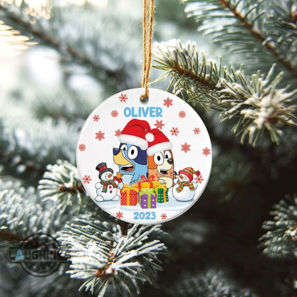 Custom Christmas BlueyDad Bingo Ornament, BlueyDad Bingo Family Ceramic ...