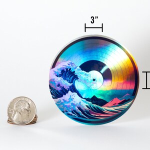 Holographic Record // Weatherproof Outdoor Sticker // Laminated Vinyl 3 ...