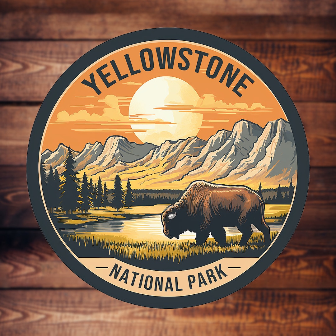 Yellowstone National Park Vinyl Sticker | Waterproof Decal for Laptops ...