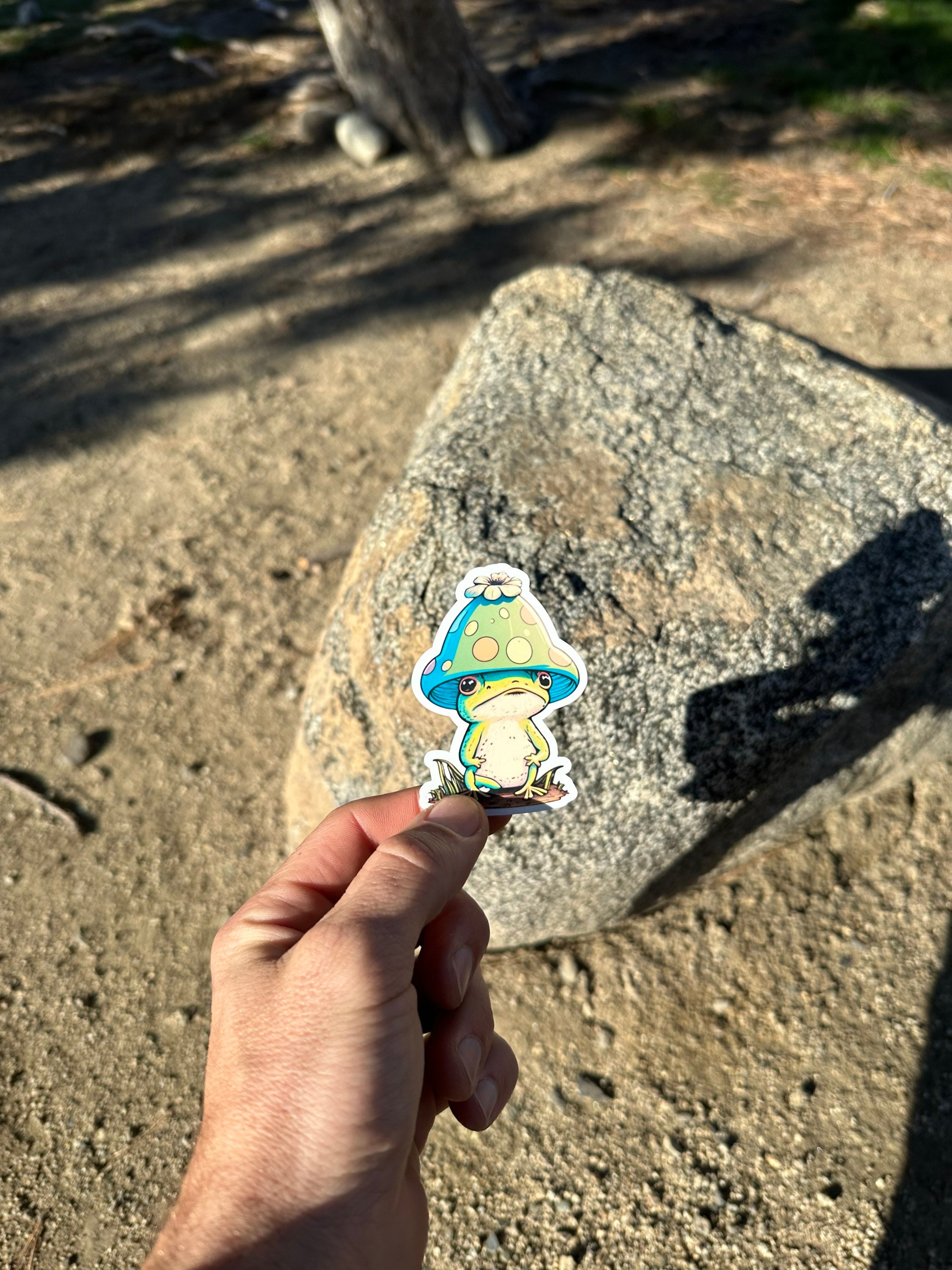 Chillin' Frog // Weatherproof Outdoor Sticker // Laminated - Etsy