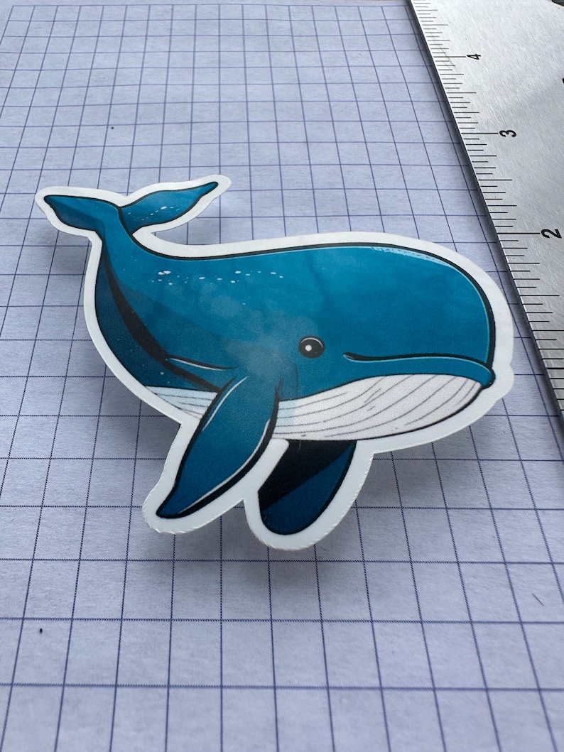 Humpback Whale // Weatherproof Outdoor Sticker // Laminated Vinyl 3 ...