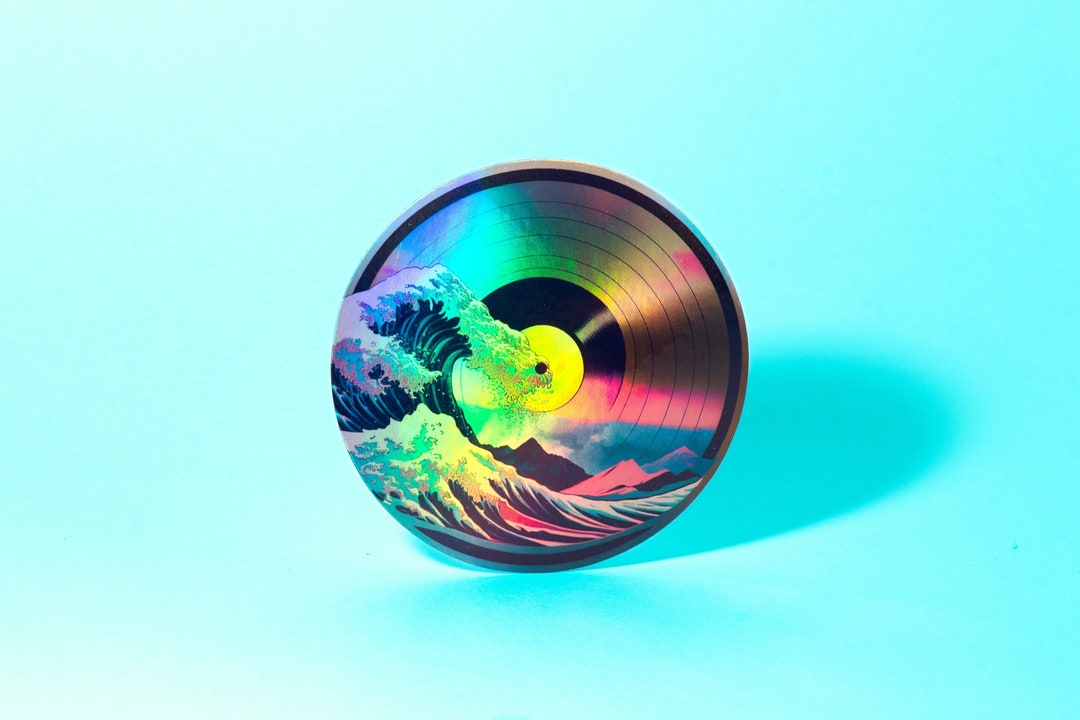 Holographic Record // Weatherproof Outdoor Sticker // Laminated Vinyl 3 ...