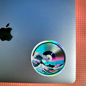 Holographic Record // Weatherproof Outdoor Sticker // Laminated Vinyl 3 ...