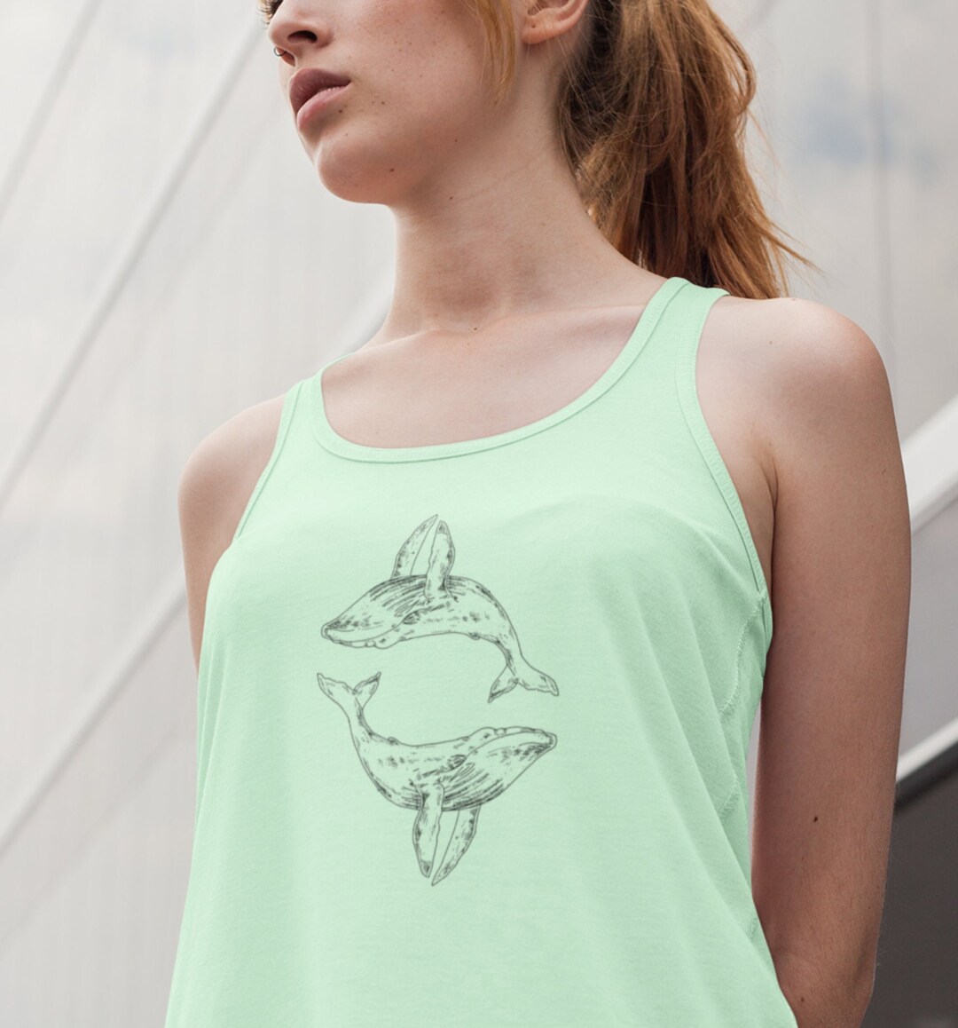 Whale Tank Ocean Tee Humpback Whales Womens Racerback Sea Workout Top ...