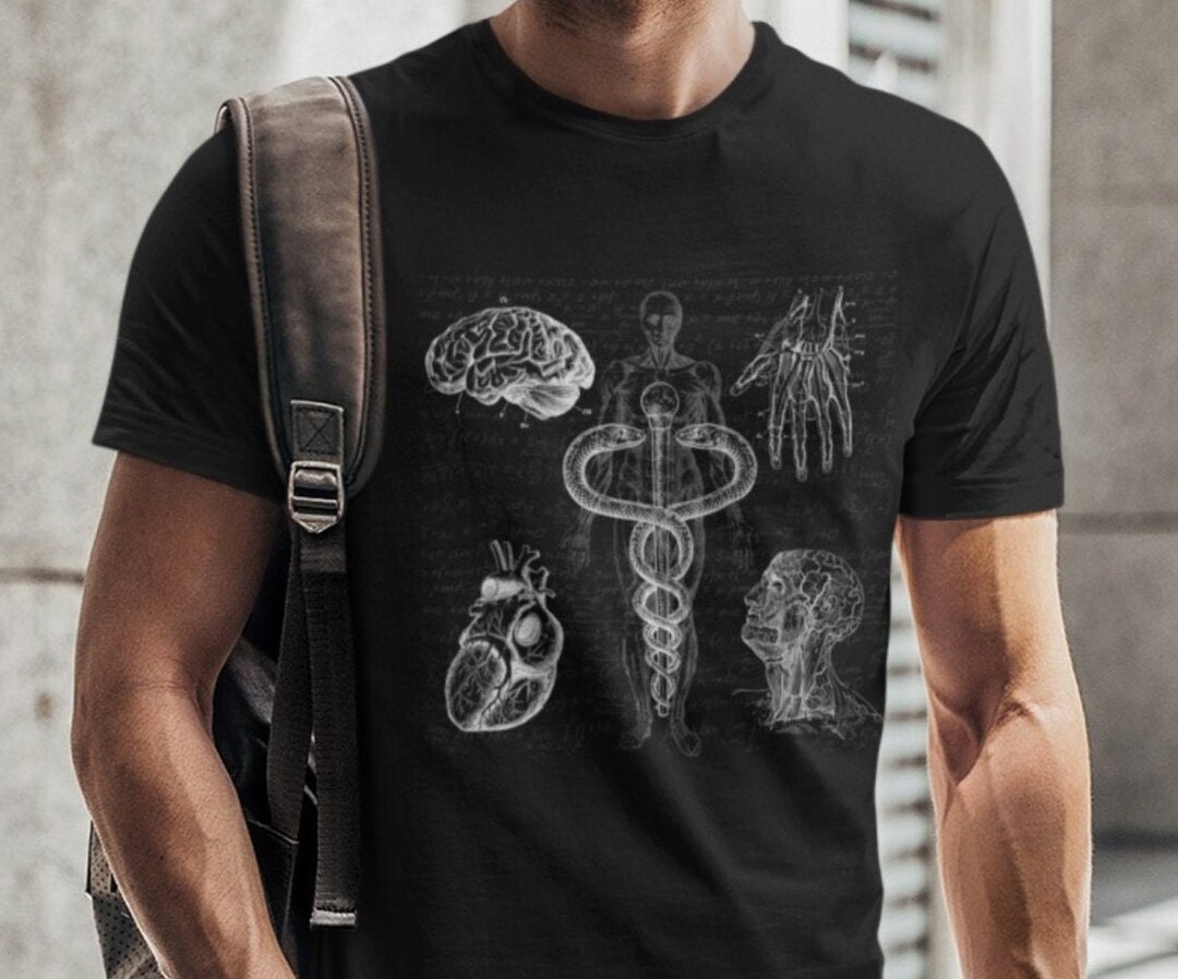 Anatomy Tee Caduceus Tshirt Scientific Drawing Doctor Aesthetic ALT Med ...
