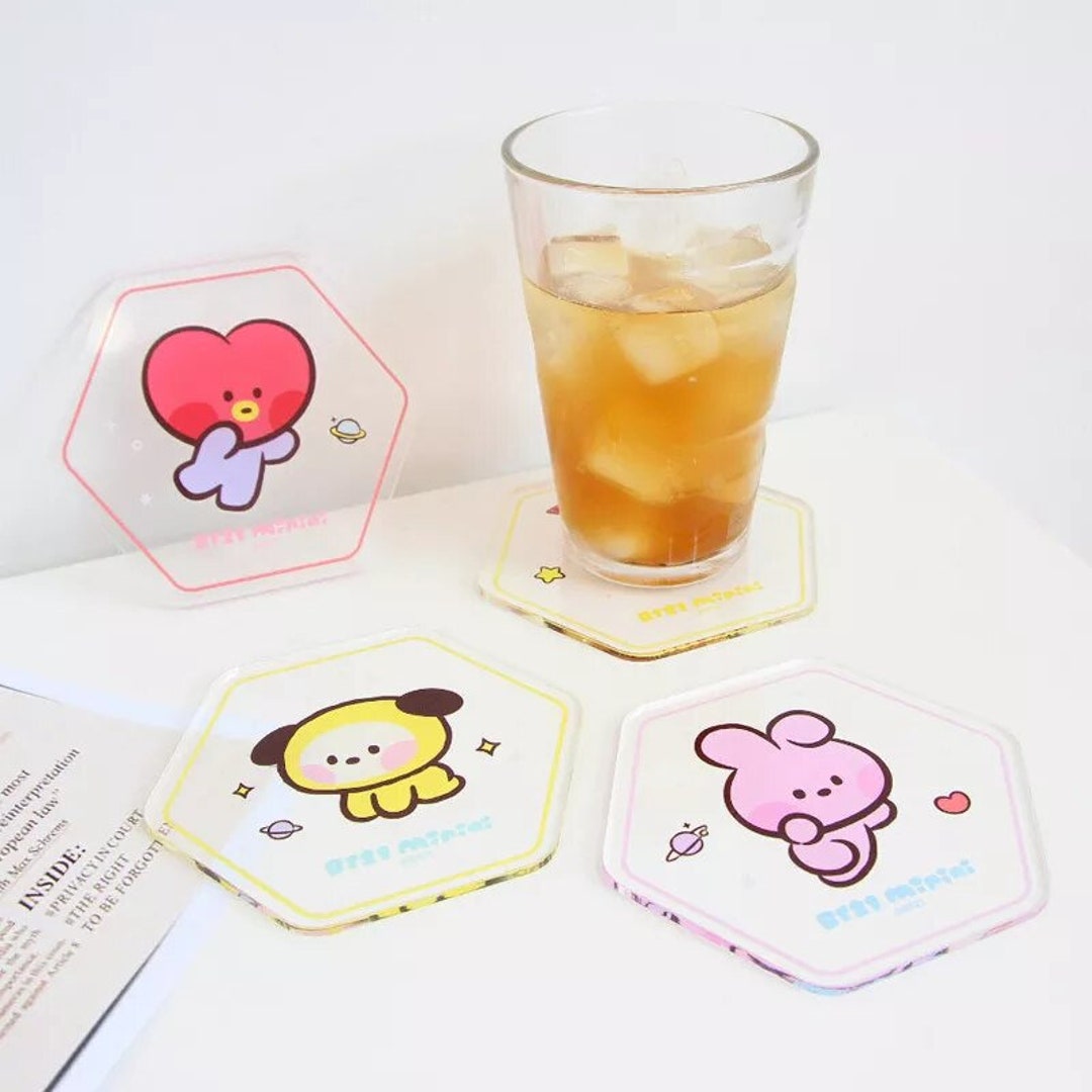 BTS BT21 Coaster Acrylic Minini OT7 BT21 Minini Tata Kooky - Etsy