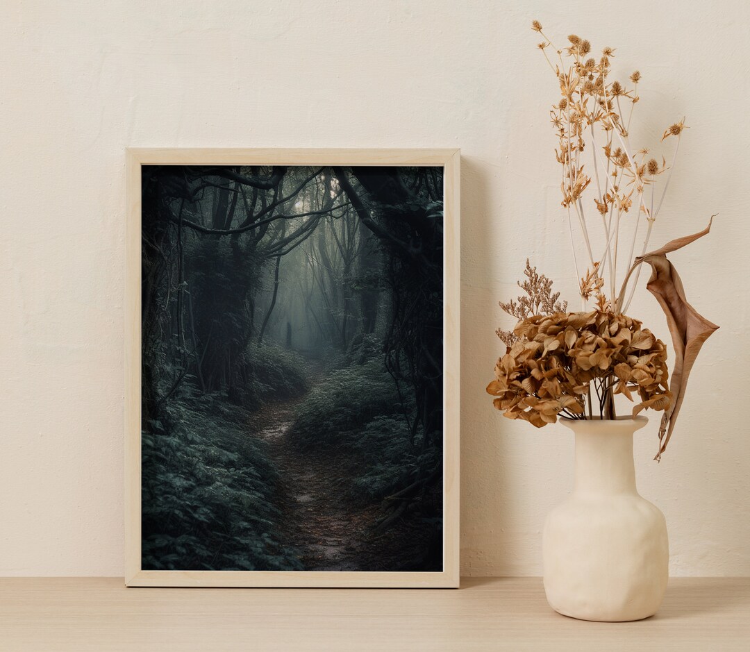 Deep Scary Forest, Hauntingly Beautiful Forest Painting, Digital ...