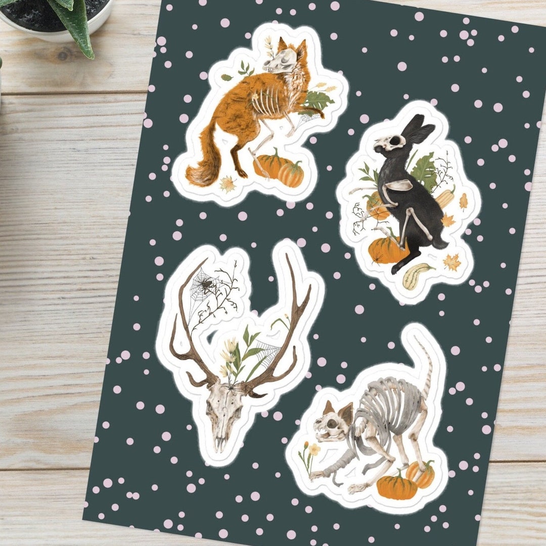 Taxidermy Sticker Sheet Skeleton Vinyl Sticker for Laptop - Etsy