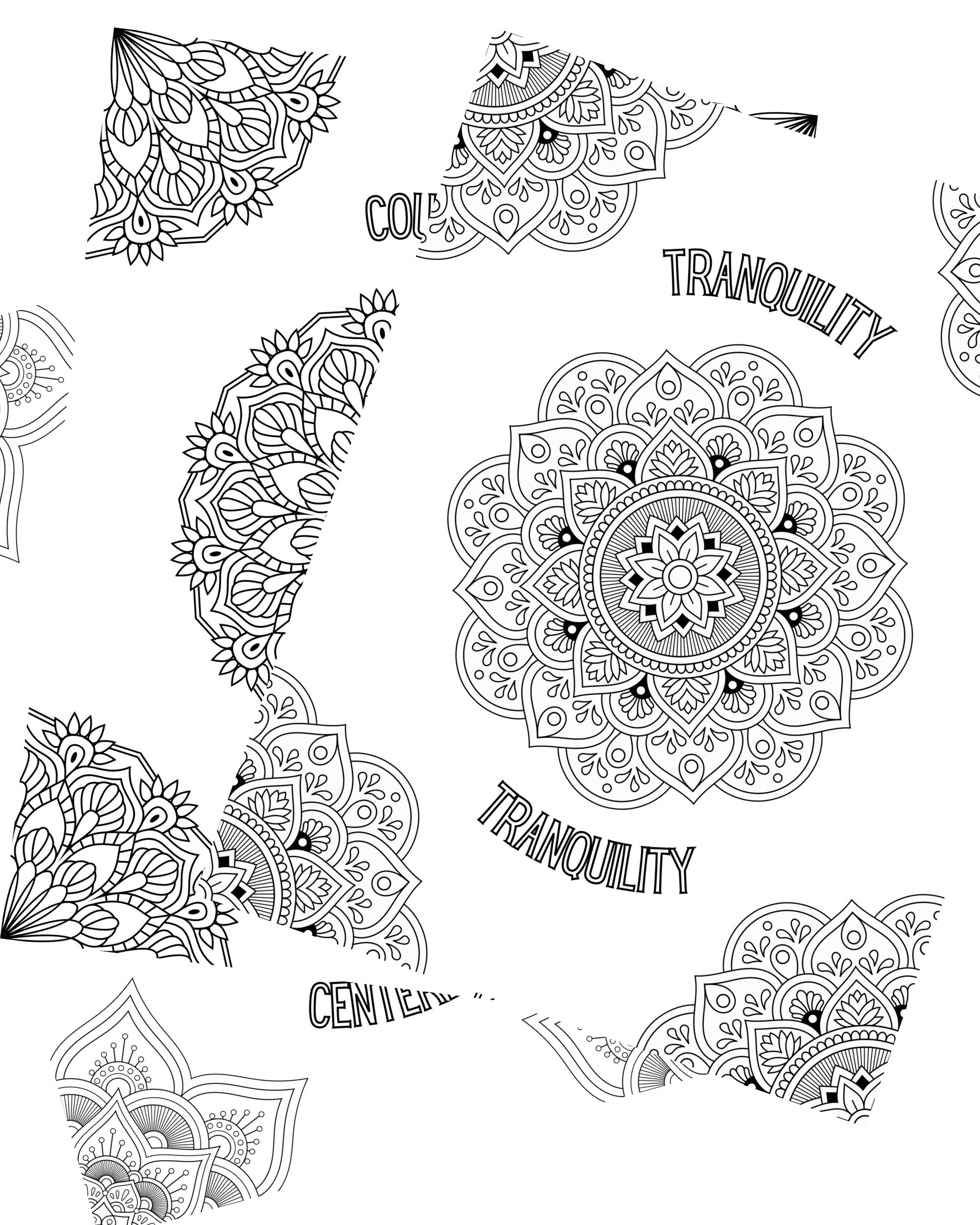 Mandala Coloring Pages for Teens and Adults, Mindfulness, Relaxation ...