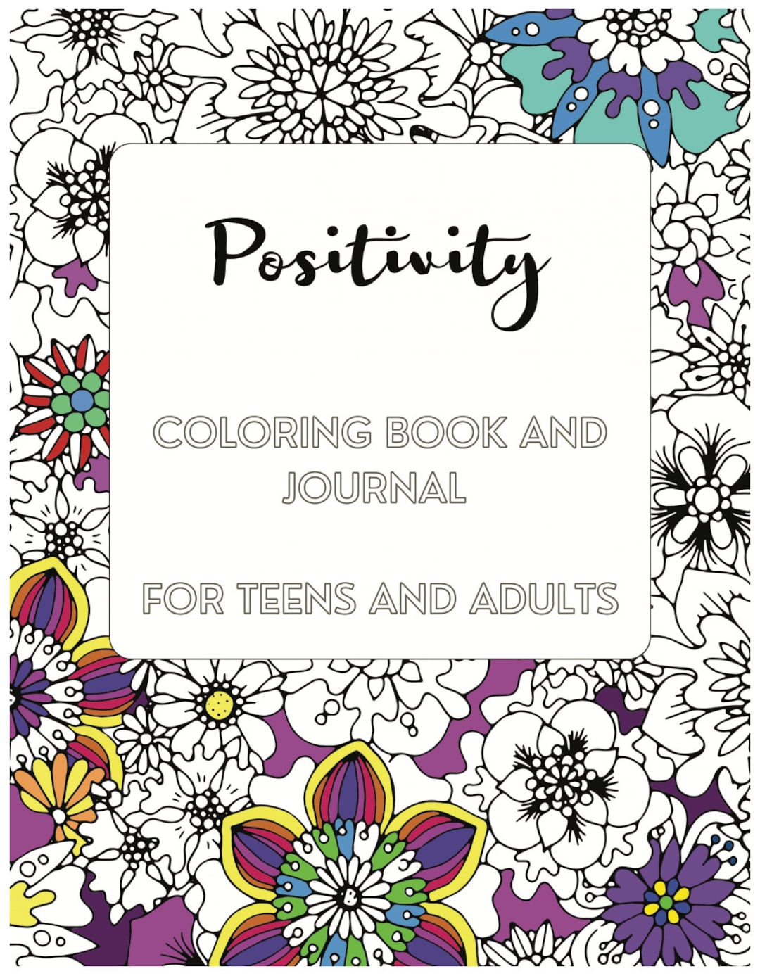 Digital Download Positivity Coloring Book and Journal for Adults and ...