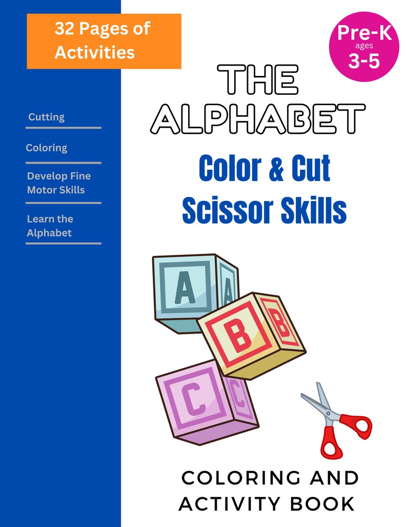 Digital Download Alphabet Cut and Color Scissor Skills - Etsy