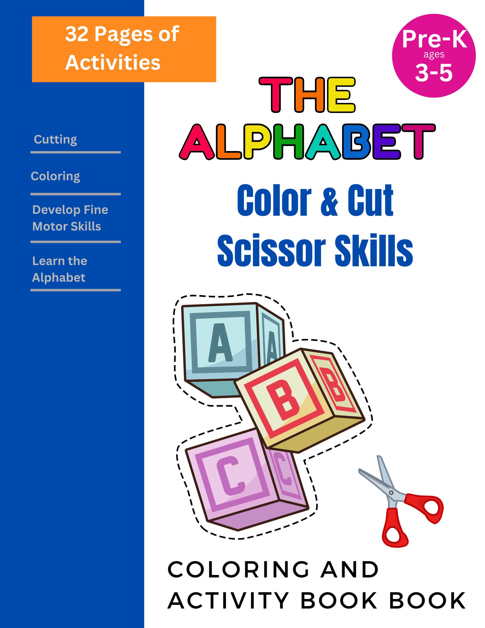 Digital Download Alphabet Cut and Color Scissor Skills, Preschool Fine ...
