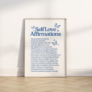 Self Love Affirmations Poster, Daily Affirmations, Positive Print ...