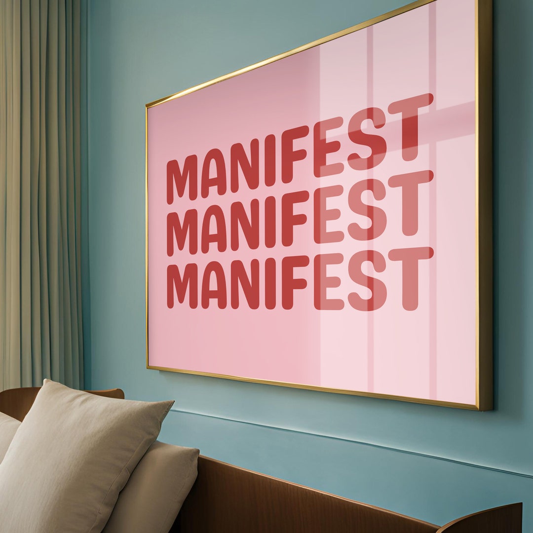 Pink Positive Affirmation Manifest, Aligned, Blessed Inspirational ...