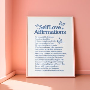 Self Love Affirmations Poster, Daily Affirmations, Positive Print ...