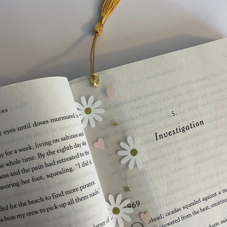 Cute Daisy Acrylic Bookmark Acrylic Vinyl Bookmark Flower Bookmark ...