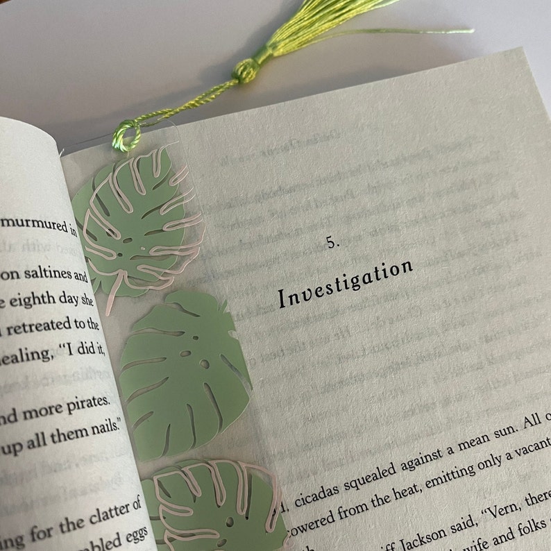 Tropical Acrylic Bookmark Acrylic Vinyl Bookmark Monstera Bookmark Boho ...