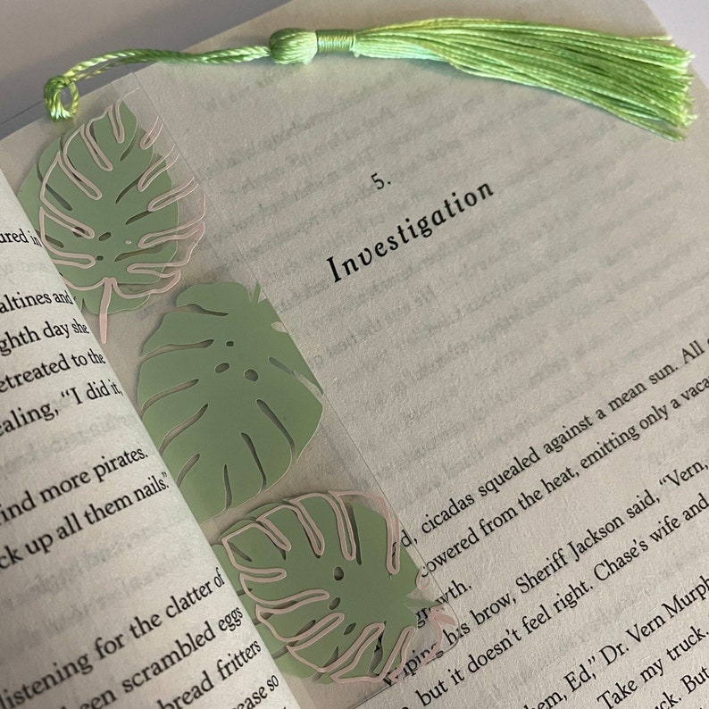Tropical Acrylic Bookmark Acrylic Vinyl Bookmark Monstera Bookmark Boho ...